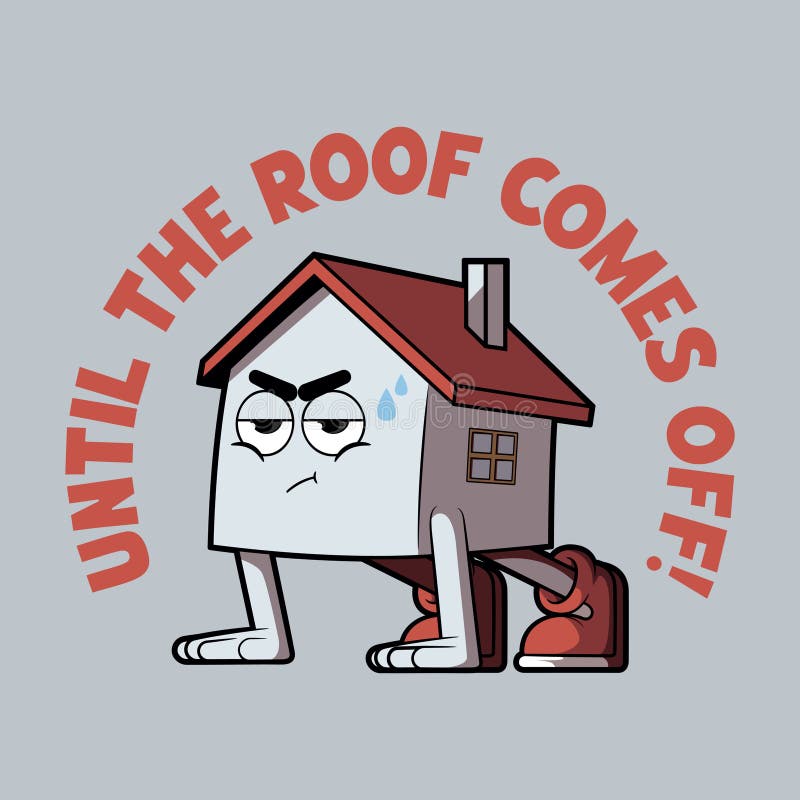 Strong House Character Doing Push-Ups Vector Illustration. Stock Vector ...