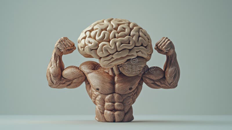 Muscular Brainpower: a Powerful Mind Stock Illustration - Illustration ...