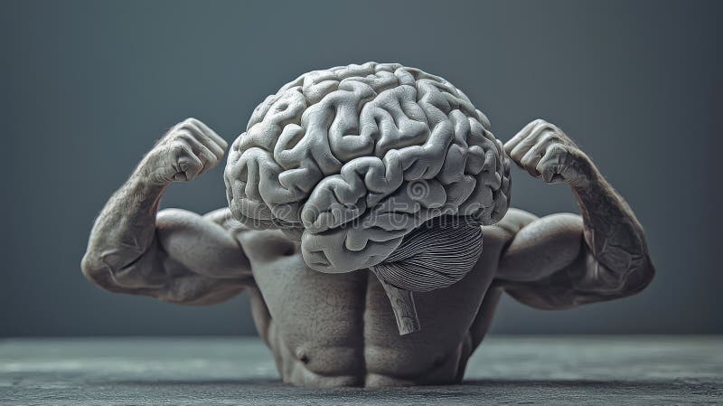 Muscular Brainpower: a Powerful Mind Stock Illustration - Illustration ...