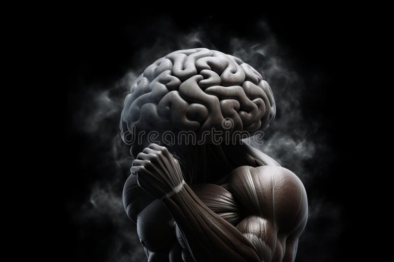 Strong Human Brain Power Concept from Generative Ai Stock Illustration ...