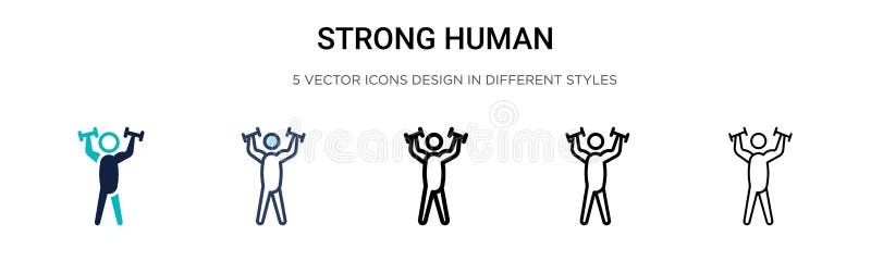 Strong Human Icon in Filled, Thin Line, Outline and Stroke Style ...