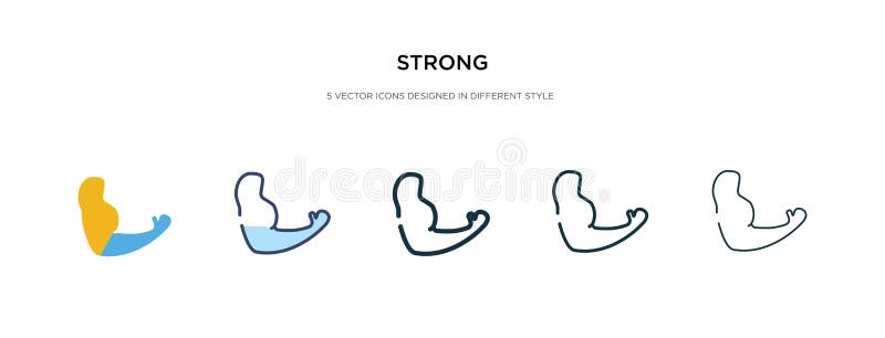 Strong Icon in Different Style Vector Illustration. Two Colored and ...