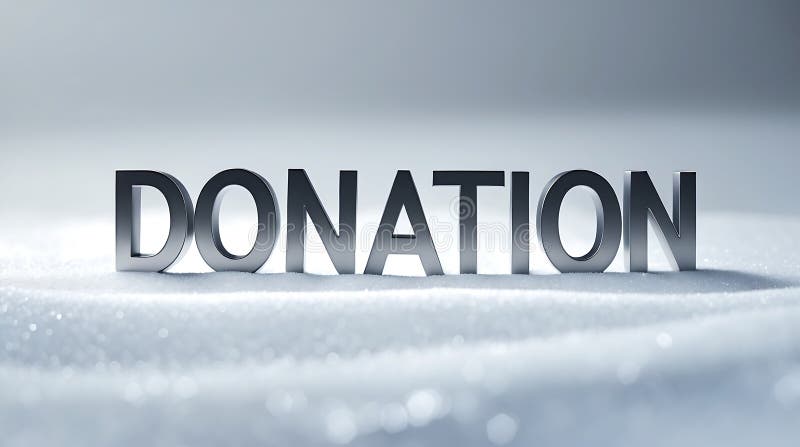 Strong and Impactful Donation Message Displayed Prominently on a Soft Surface Stock Photo ...