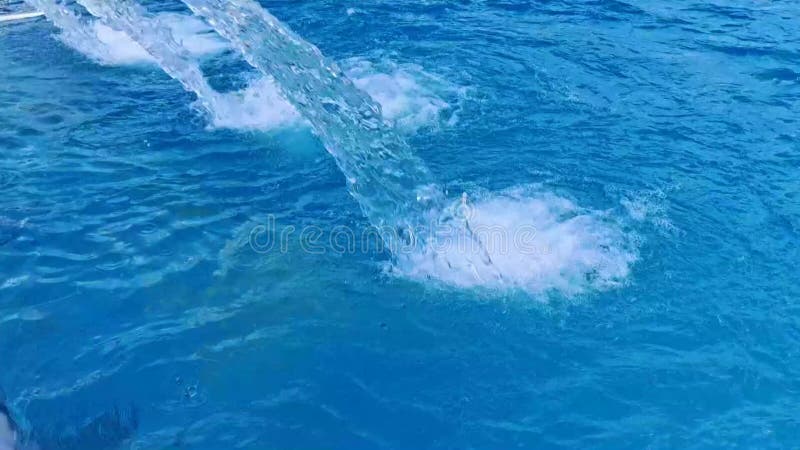 Strong Jet of Water in a Water Park. Hydromassage Stock Footage - Video ...