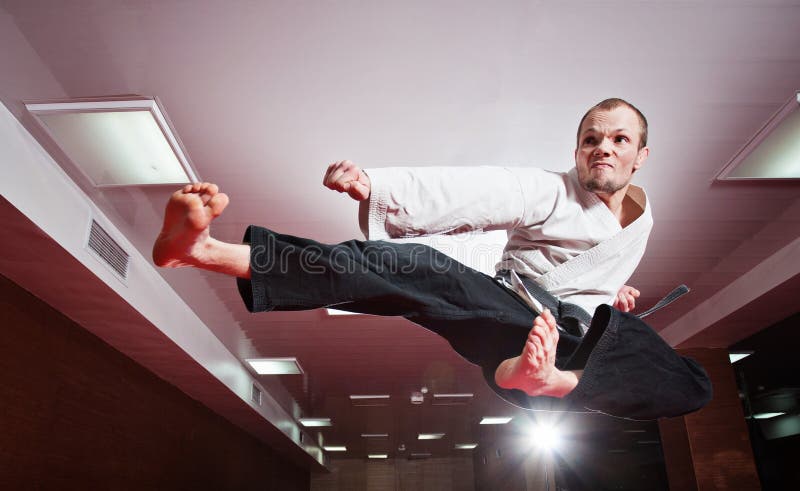 Mma Male Fighter Jumping Stock Photos - Free & Royalty-Free Stock ...