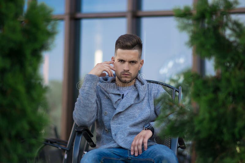 Strong looking man stock photo. Image of handsome, blue - 75130268