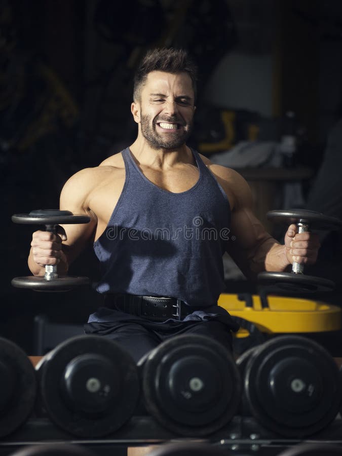Two Male Bodybuilder Posing at the Gym Stock Image - Image of ...