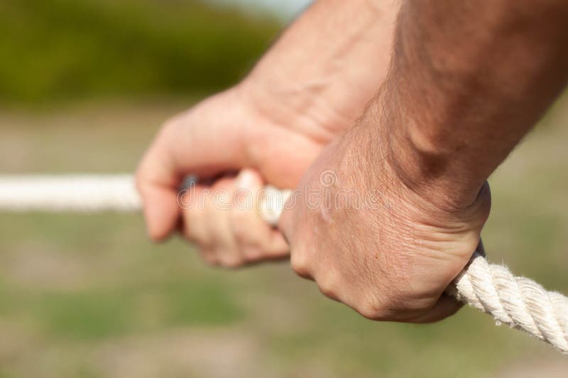 Strong Male Hands Hold the Rope Stock Image - Image of power, holding ...