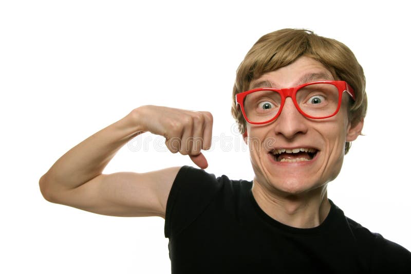 Strong man stock photo. Image of humorous, excited, happy - 7682288