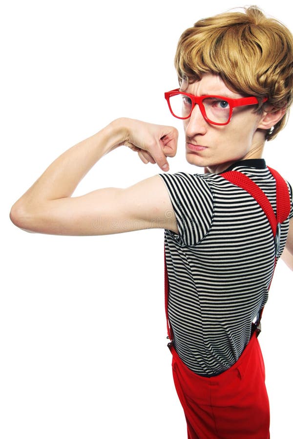 Funny retro nerd stock image. Image of funny, build, fitness - 29222553