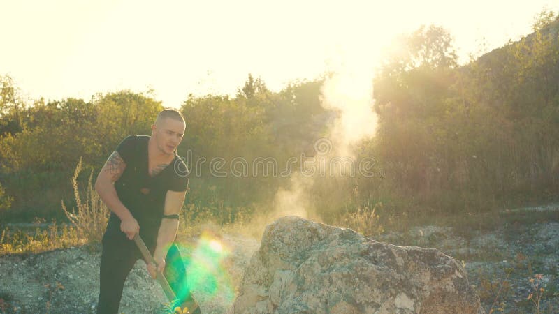 Rock Hammer Close up stock video. Video of closeup, soil - 252379911