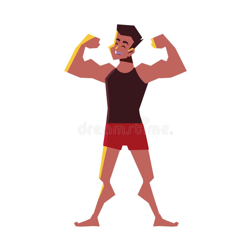 Strong man character stock vector. Illustration of bodybuilding - 276964645
