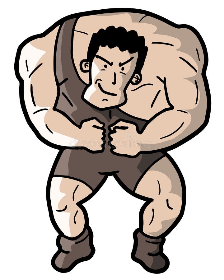 Strong man stock vector. Illustration of strong, brawny - 34377666