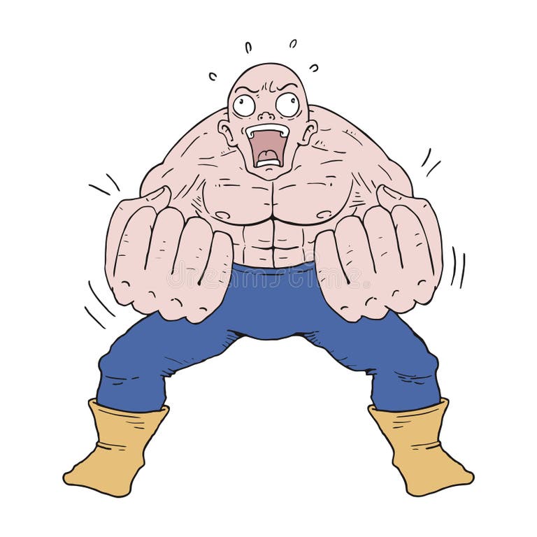 Strong man draw stock vector. Illustration of workout - 273256093