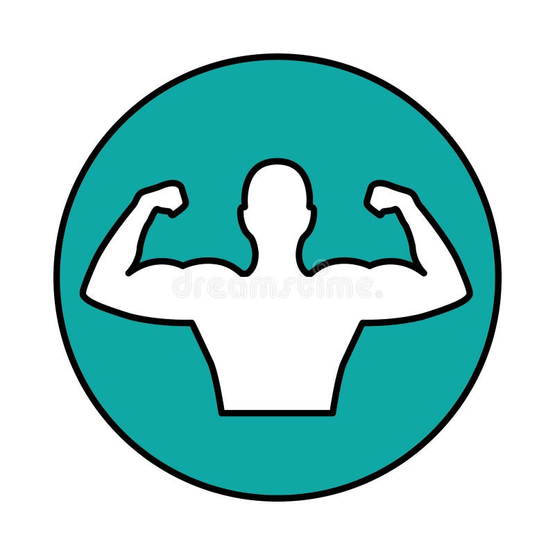 Strong man figure icon stock vector. Illustration of bicep - 90301469