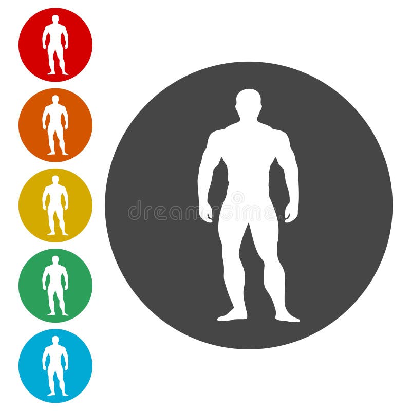 Strong Man Icons Set - Vector Illustration Stock Vector - Illustration ...