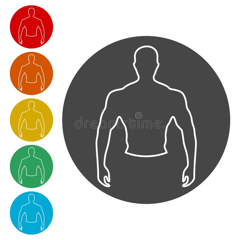 Strong Man Icons Set - Vector Illustration Stock Vector - Illustration ...
