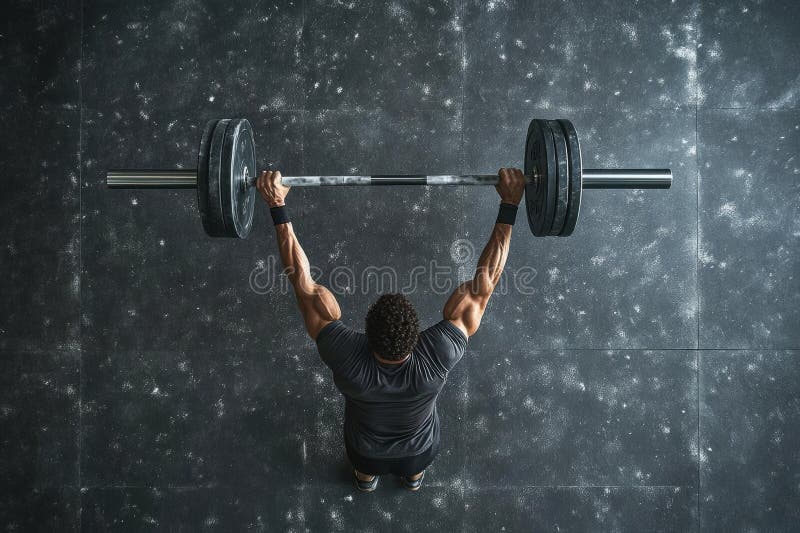 Strong Man Lifting Weights in Gym Stock Illustration - Illustration of ...