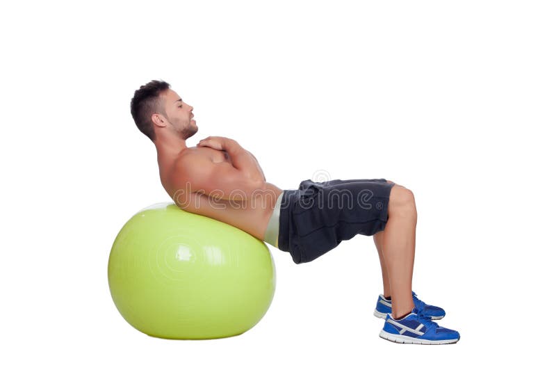 Young Man Working Out in Gym Pecs Exercise Stock Photo - Image of club ...