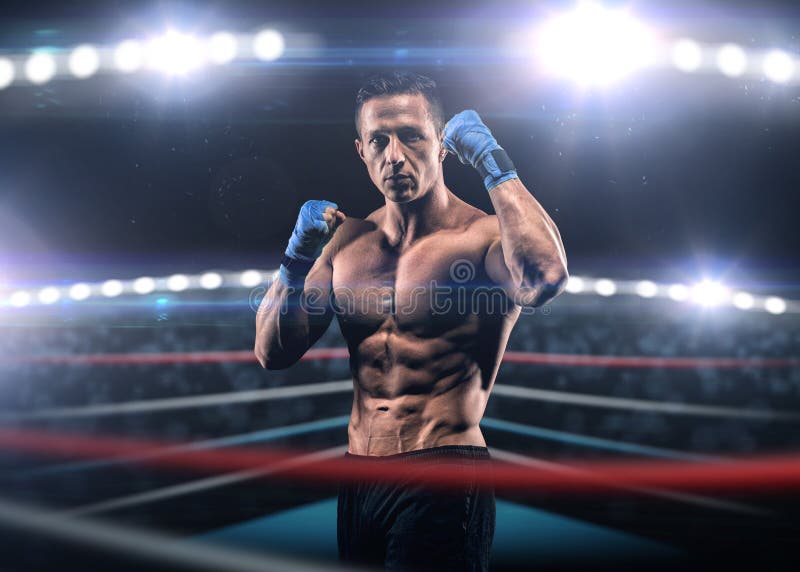 A strong man in the ring stock image. Image of boxers - 54562449