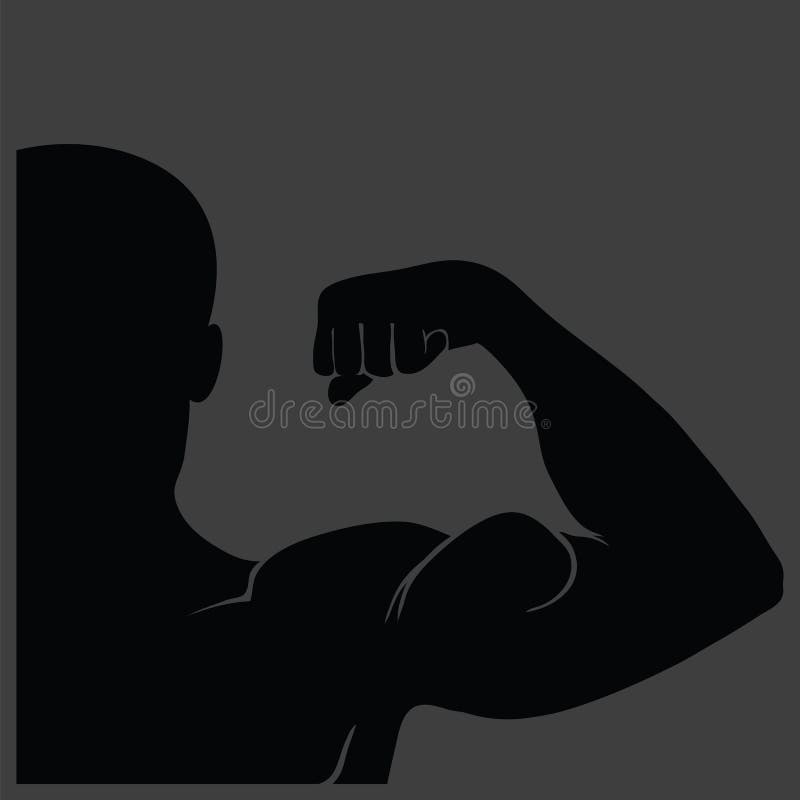 Strong man silhouette stock vector. Illustration of exercise - 47851412