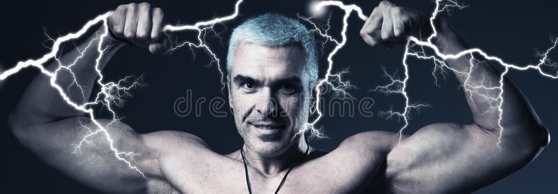 Strong man. Sports energy. stock photo. Image of exercise - 107901582
