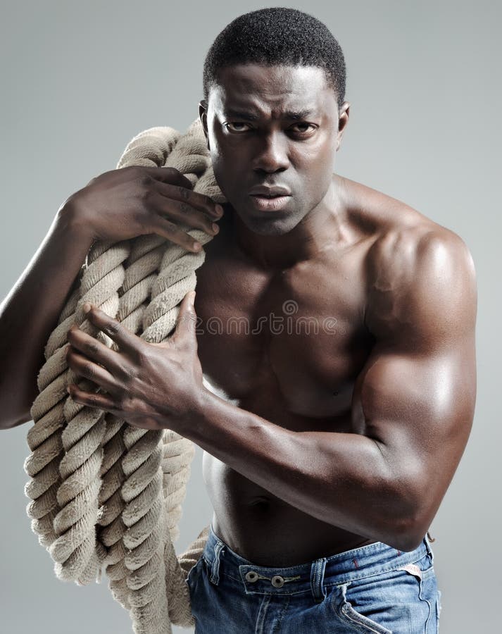 Strong man in studio stock photo. Image of strength, toned - 21134450