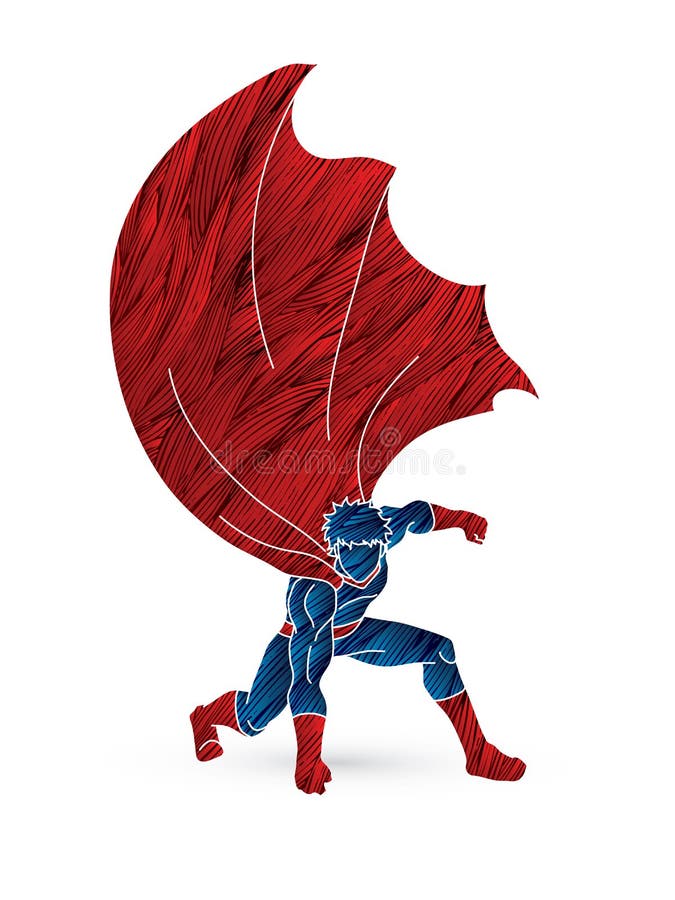 Strong Man. Superhero Landing Powerful Action Stock Vector ...