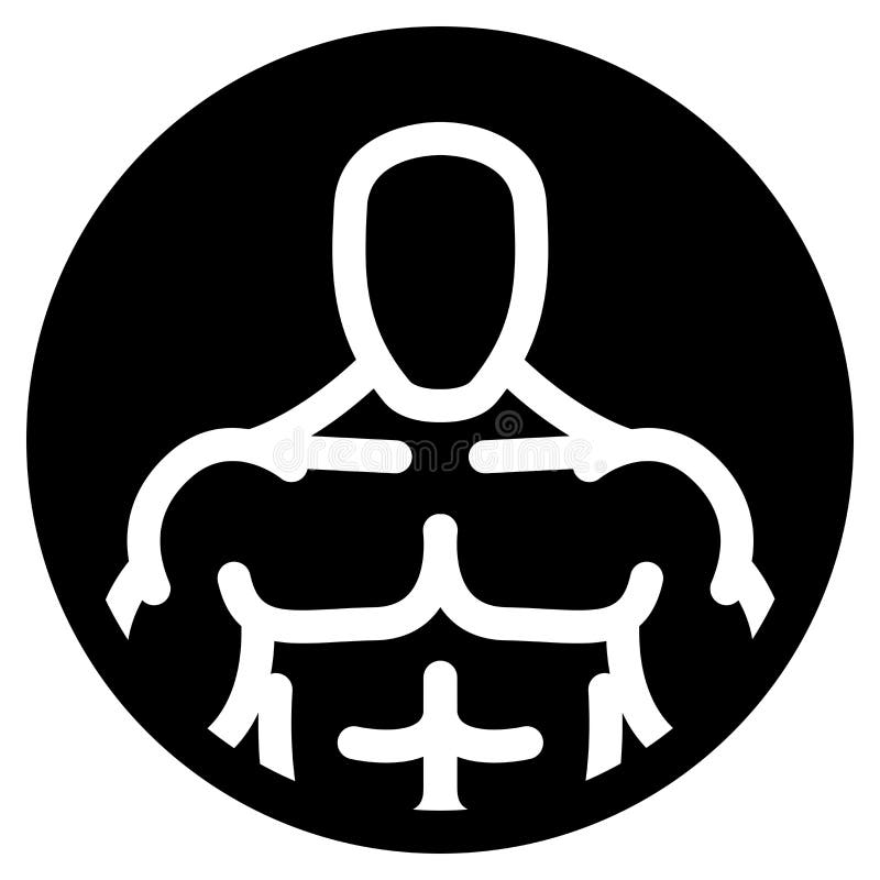 Strong Man Symbol in Black Circle Stock Vector - Illustration of strong ...