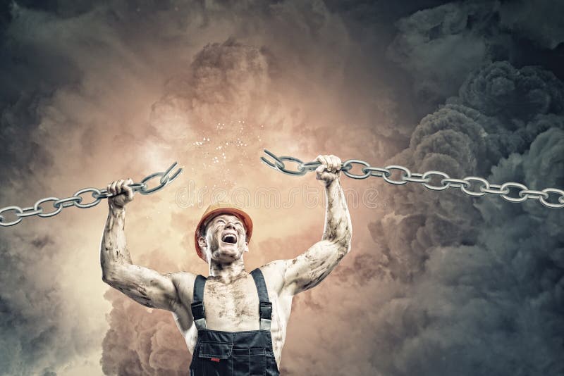 Strong man stock image. Image of chain, caucasian, links - 42021747
