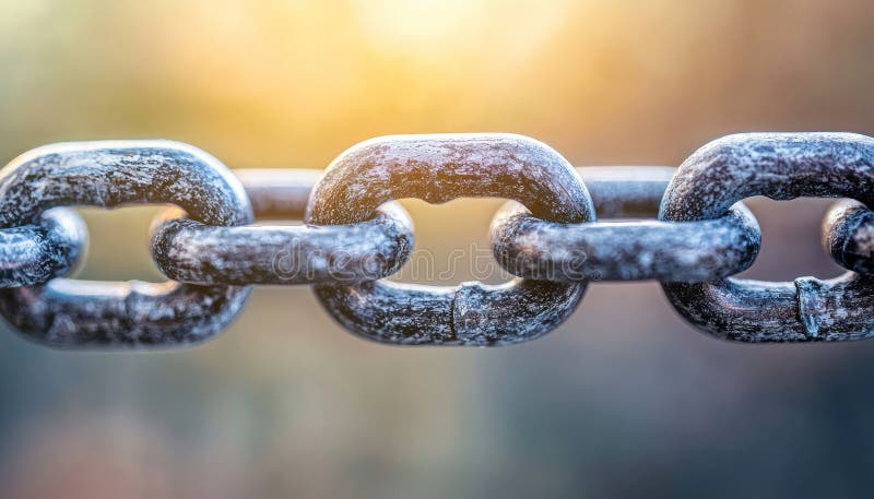 Strong Metal Chain Links Symbolize Unity and Strength in Teamwork Stock ...