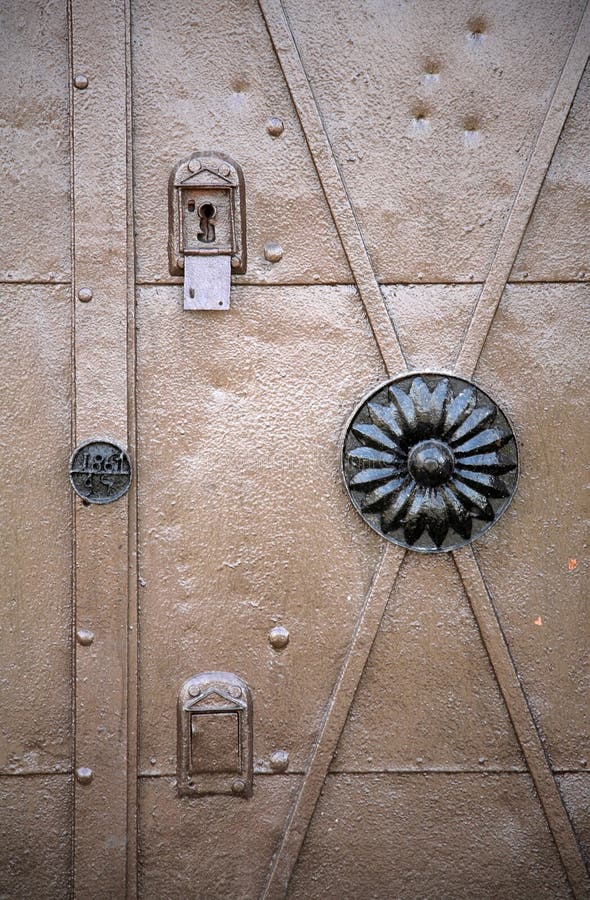 Strong metal entrance gate stock photo. Image of port - 19133152