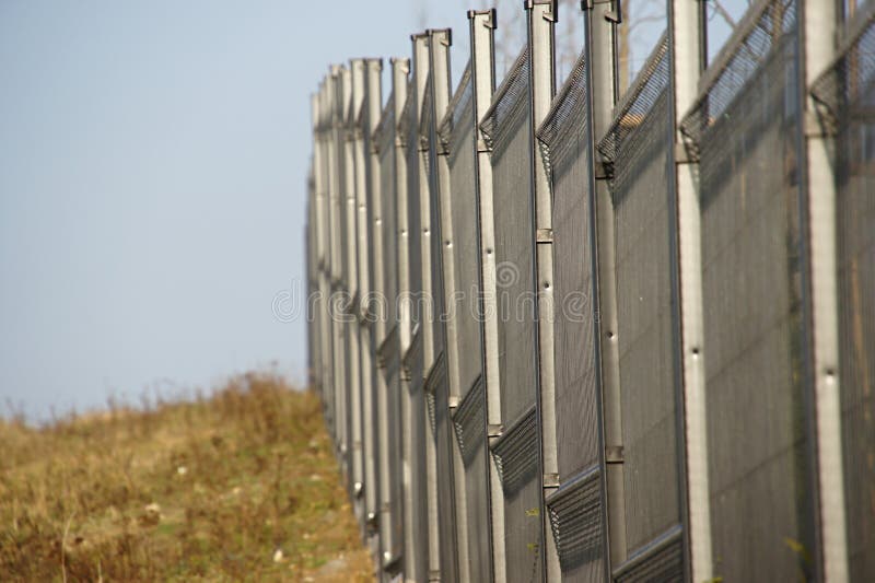 Strong metallic fence stock image. Image of fencing, component - 28701357