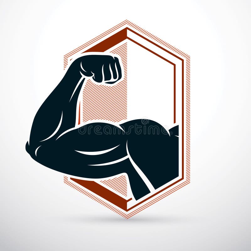 Strong Muscular Arm, Athlete Graphic Vector Illustration. Power Stock ...