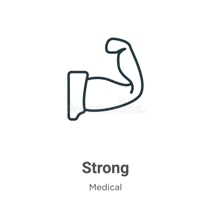 Strong Outline Vector Icon. Thin Line Black Strong Icon, Flat Vector ...