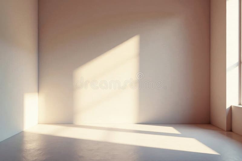 Strong Overhead Light Creates Dramatic Shadows in a Minimalist Room ...