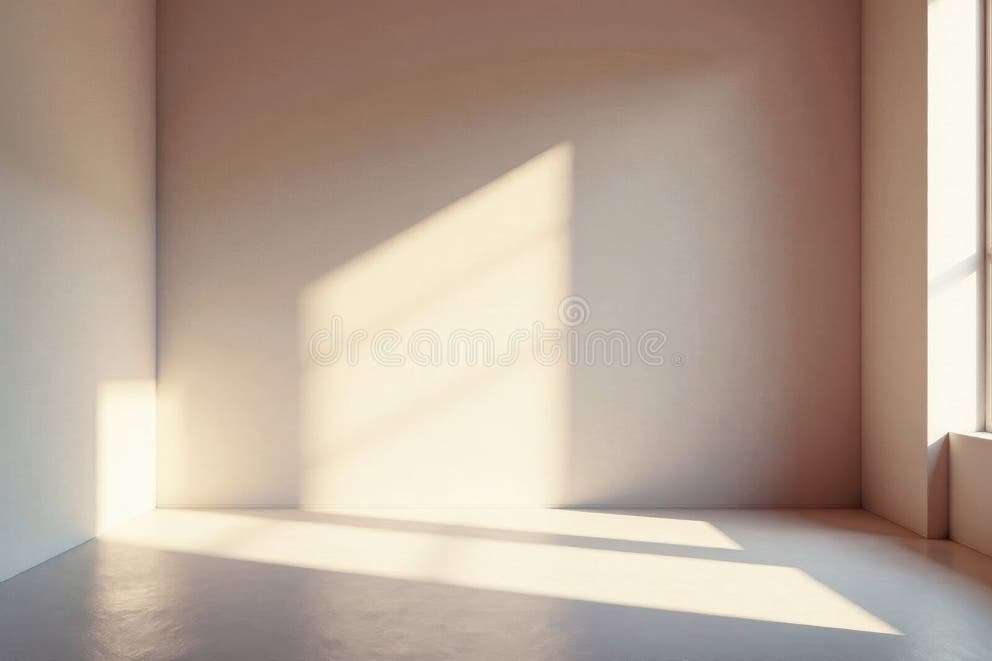 Strong Overhead Light Creates Dramatic Shadows in a Minimalist Room ...