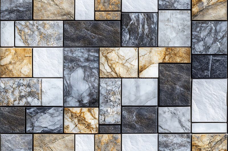 A Strong, Oversized Facade Tile with a Stone Texture Stock Illustration ...