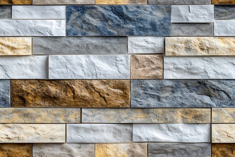 A Strong, Oversized Facade Tile with a Stone Texture Stock Illustration ...