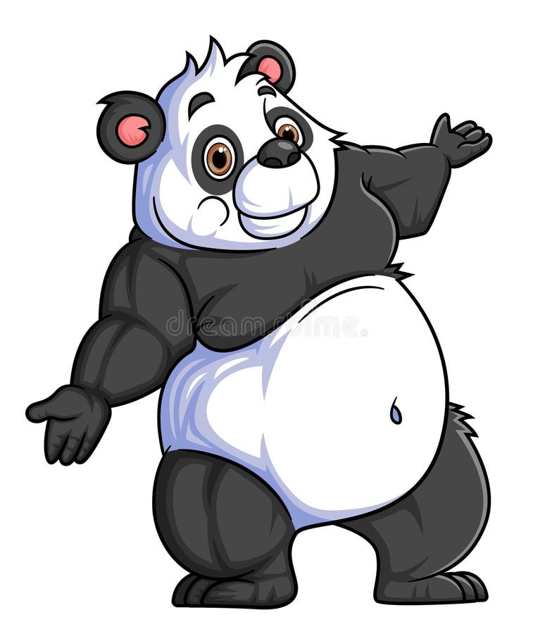 Strong Panda Cartoon Posing Mascot Character Stock Vector ...