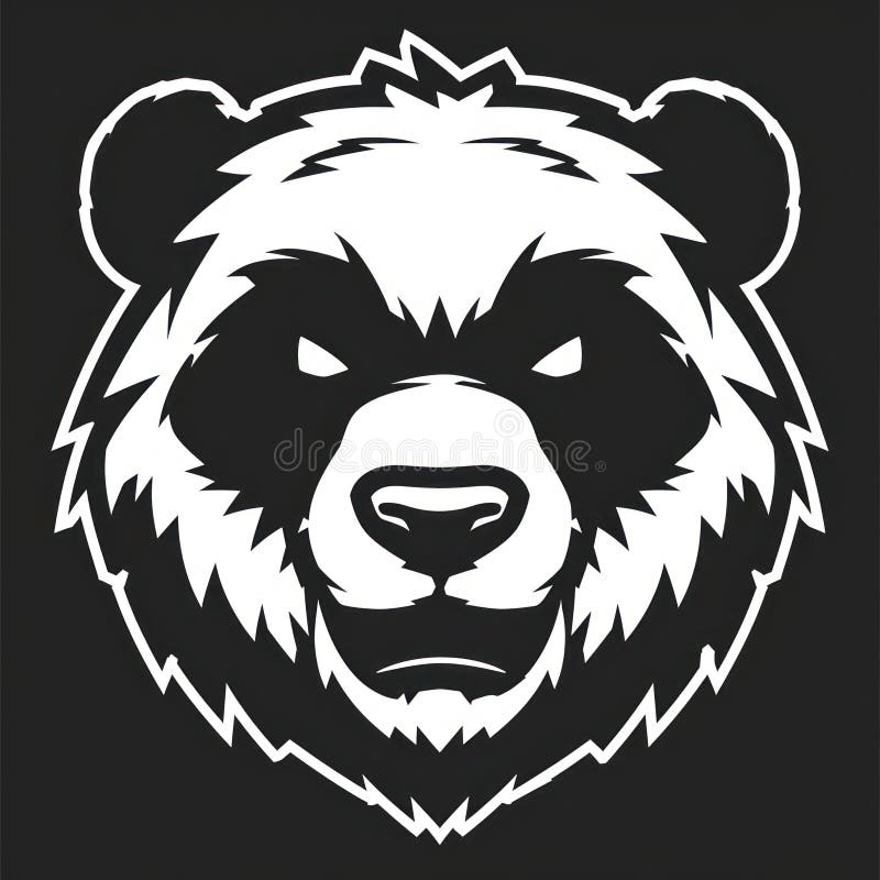 Strong Panda Head Simple Logo Solid Flat Color Stock Illustration ...