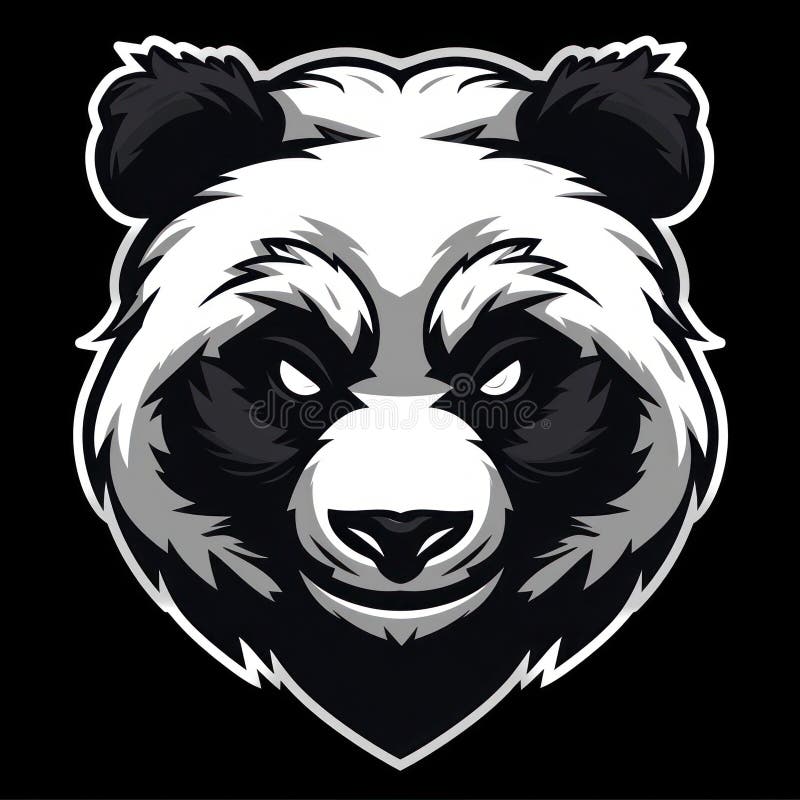 Strong Panda Head Simple Logo Solid Flat Color Stock Illustration ...