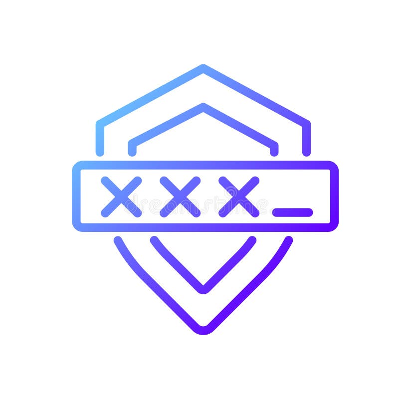 Strong Password Pixel Perfect Gradient Linear Vector Icon Stock Vector ...