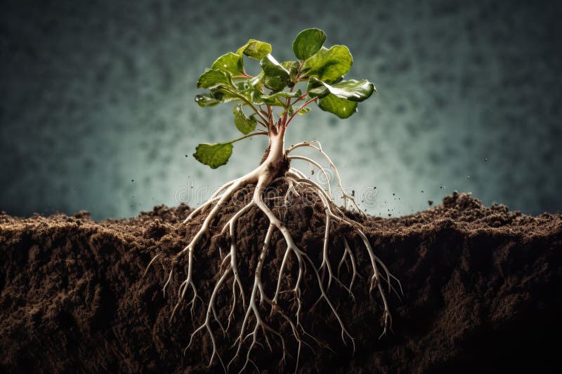 Strong Plant Showing Root. Generate Ai Stock Illustration ...