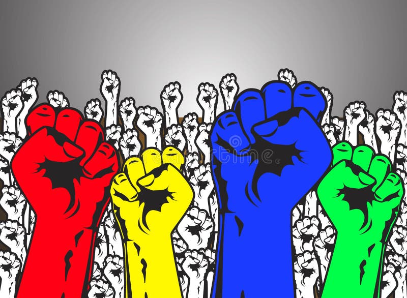 Strong Power hands protest stock illustration. Illustration of metaphor ...