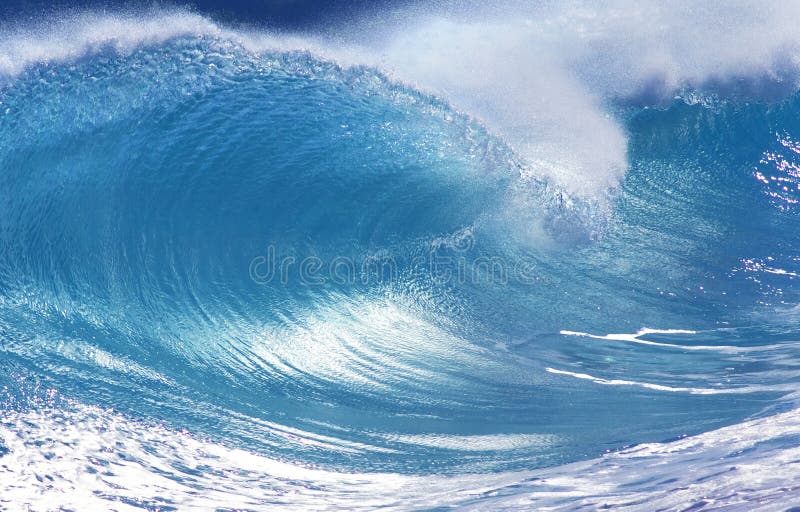 Strong and Powerful Ocean Wave Surges with Impressive Force Stock Photo ...