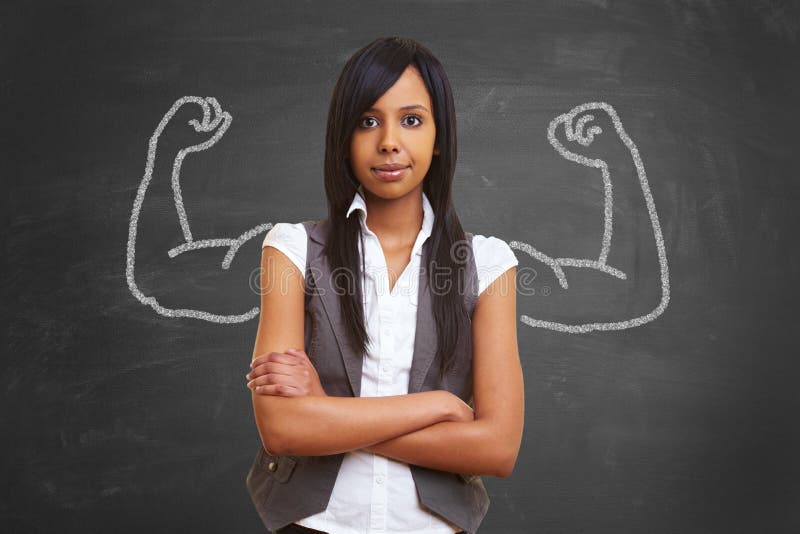 Strong and powerful woman stock image. Image of learn - 101381633
