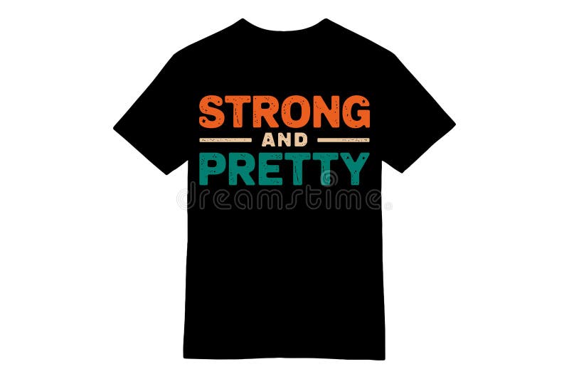 Strong and Pretty Gym Motivation T-Shirt Design Stock Vector ...