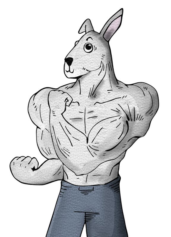 Strong rabbit stock illustration. Illustration of style - 86555069