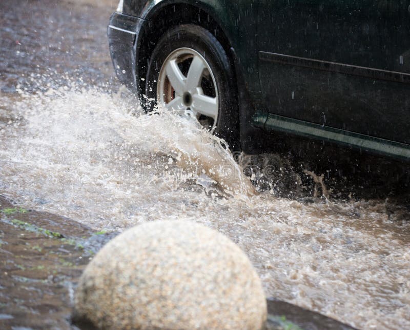 Strong rain in the city stock photo. Image of architecture - 117954780